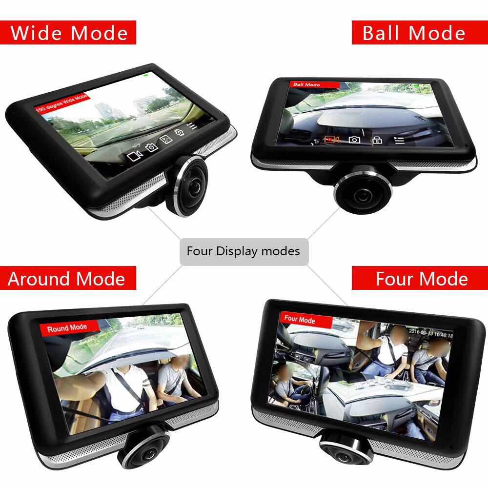 Car 360 Degree Panoramic Dual Wide Angle Camera 4.5 " DVR 1080P