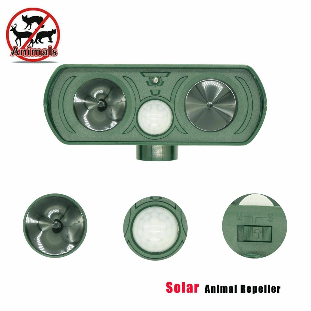 Solar Ultrasonic Pest PIR Sensor Animal Repeller